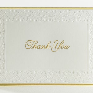 Gold Foil Embossed Thank You Cards, Letterpress Printed, Elegant ...