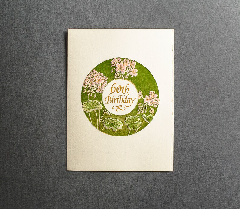60th Birthday Card. Happy 60th Birthday Card. Gold Foil Bday Card ...