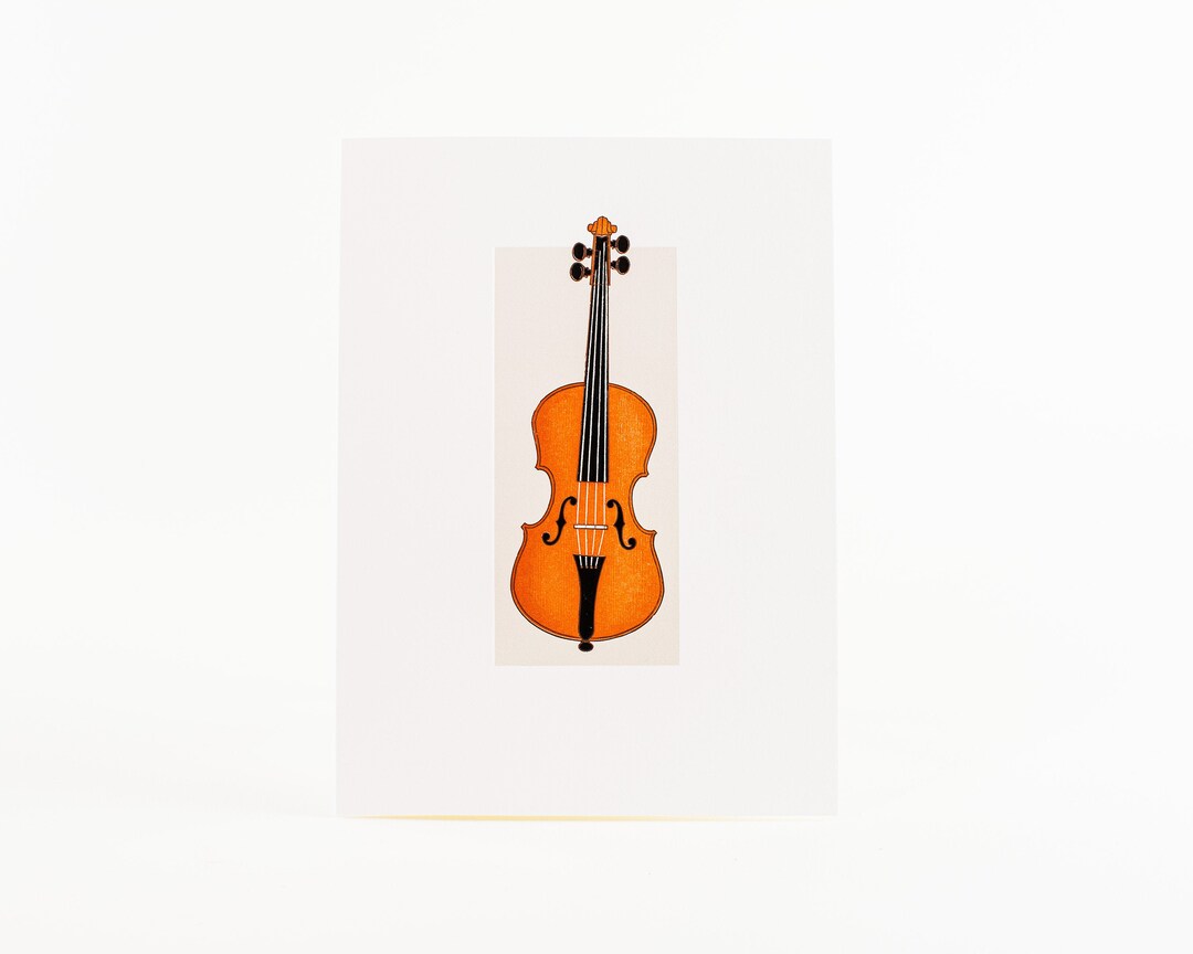 Violin Card.music Stationery.violin Note Card.pack of 6 Cards or Single ...