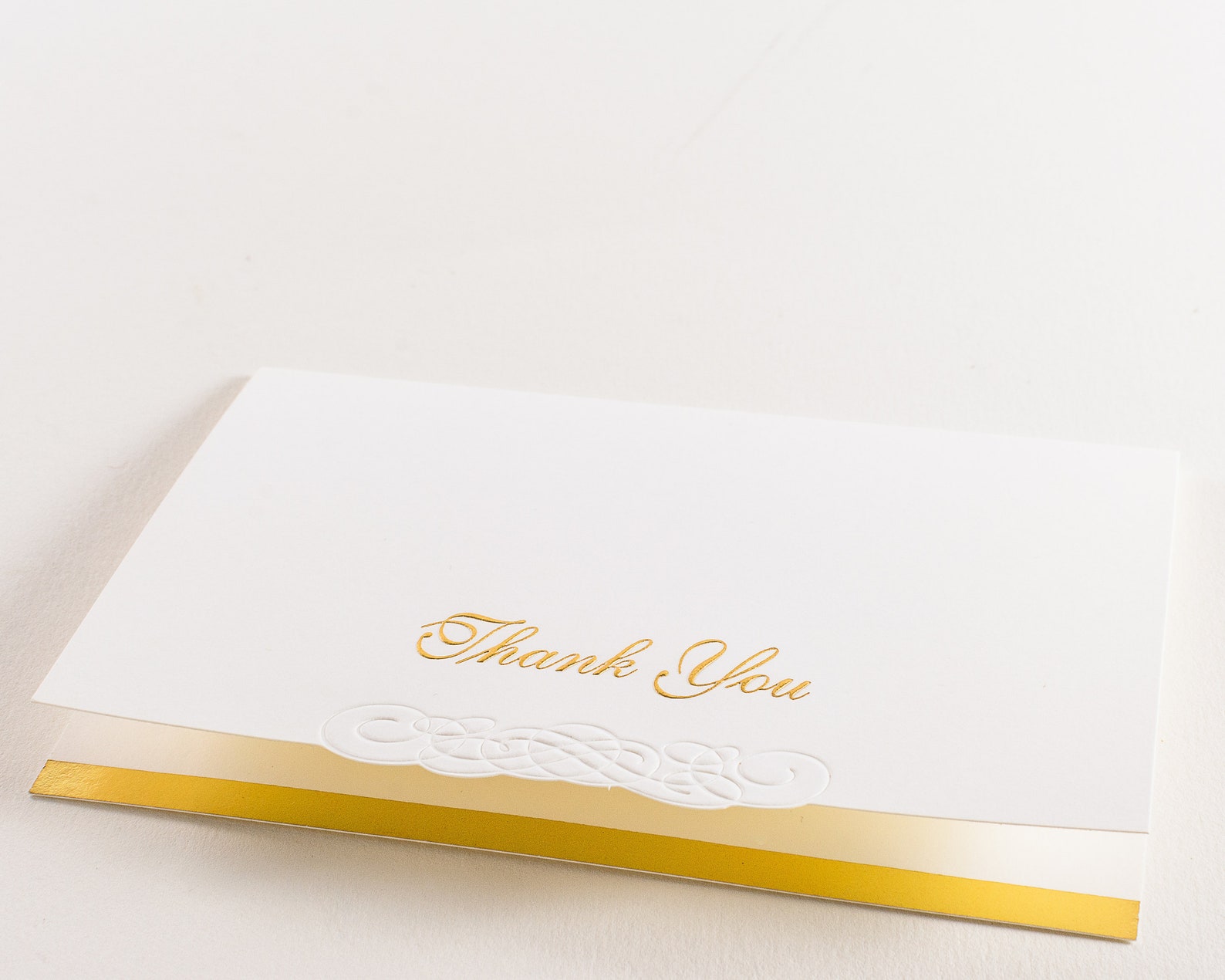 8 Gold Thank You Cards. Embossed Thank You Notes Pack of 8 Cards. Blank ...