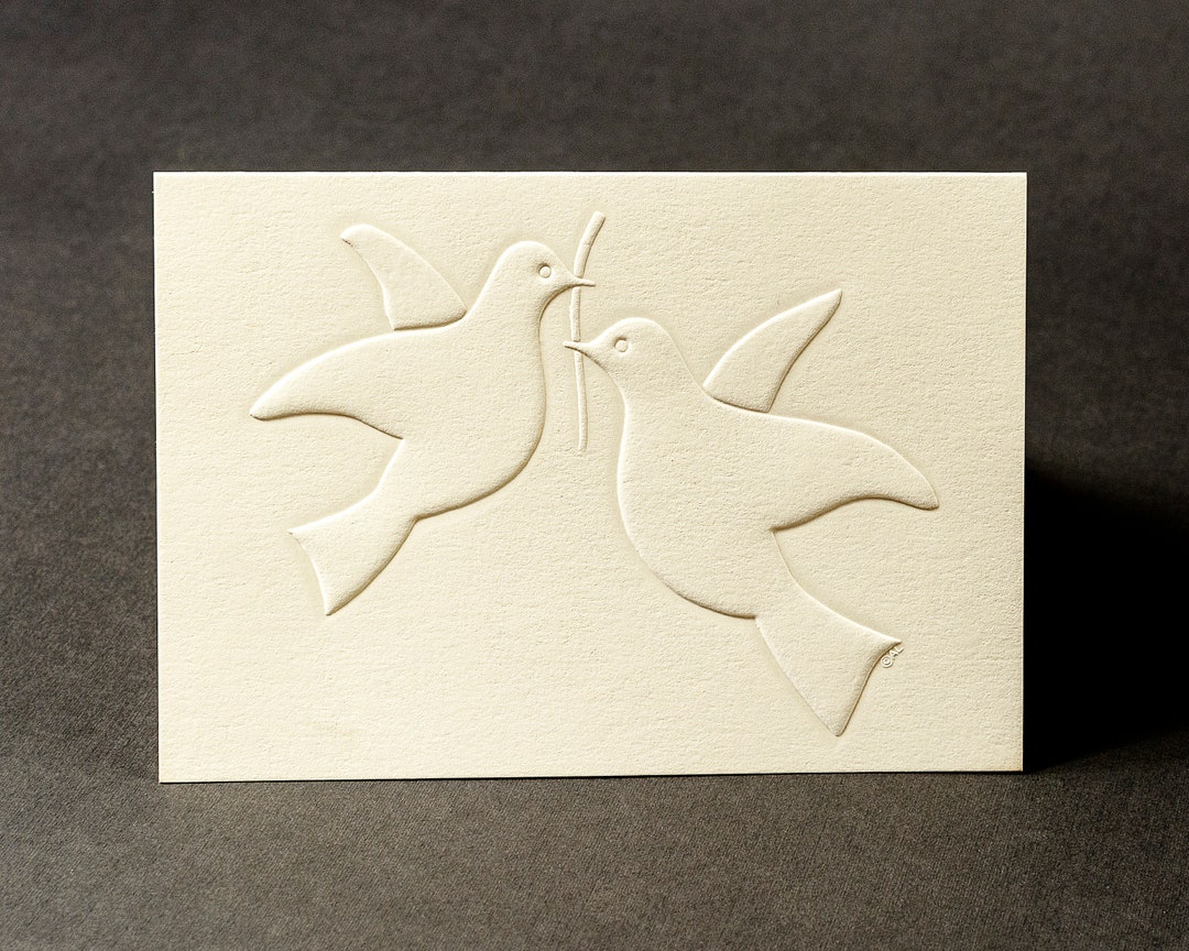 8 Doves in Love Cards.stationery Set. Embossed Dove Cards. Blank Inside ...