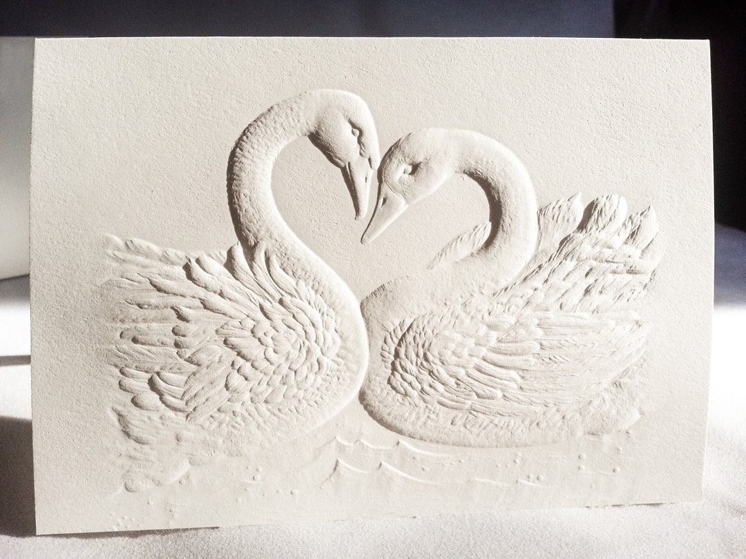 8 Swans Cards. Gift Pack of Cards. Stationery Set. Embossed Swan Cards ...