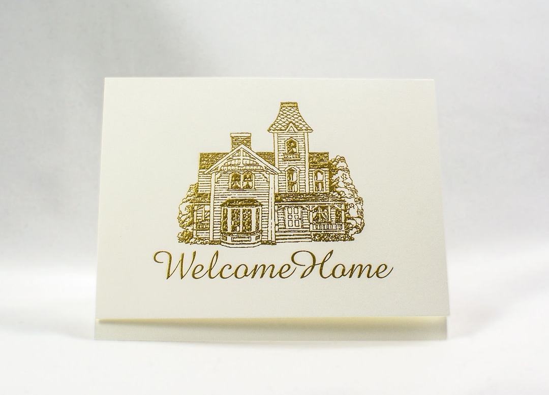 Gold Welcome Home Card Housewarming Card. New Home Card. Victorian ...