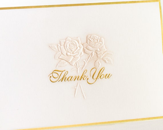 Rose Embossed Thank You Notes