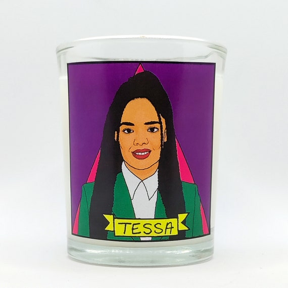Tessa Thompson Glass Votive Candle // LGBTQ Altar Candle - Etsy
