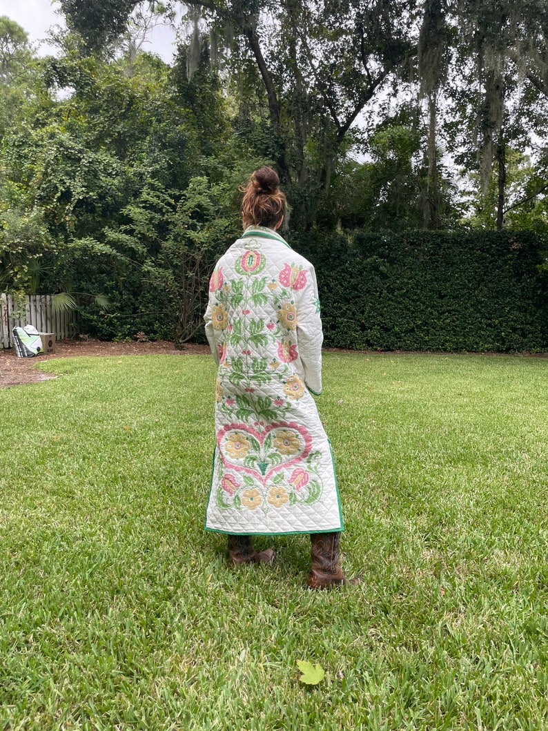 One of a Kind Duster Style Hand Stitched Vintage Quilt Coat - Etsy