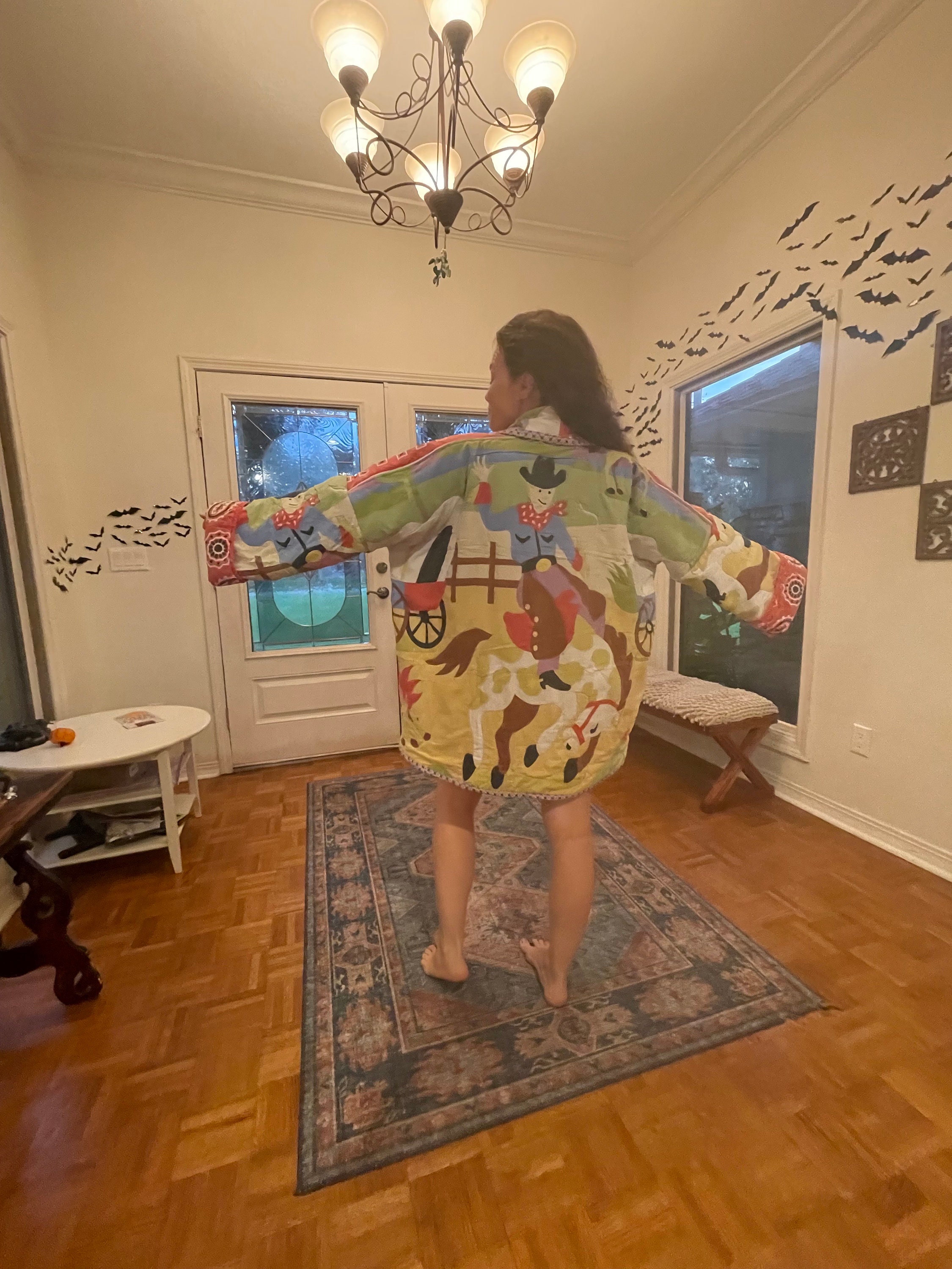 Rare Vintage Comforter Coat Using Dan River Print Fabric. Oversized ...