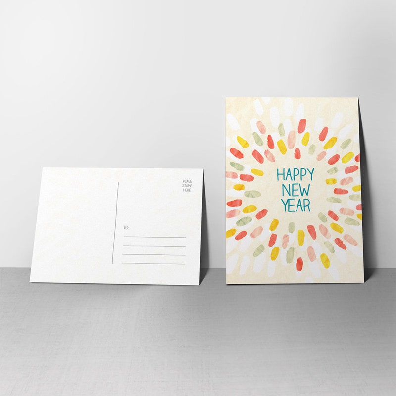New Year Postcard - Etsy