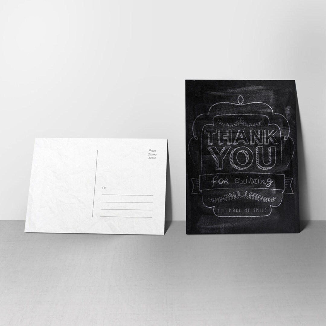 5 Thank You for Existing Postcards - Thank You Cards With Chalkboard ...