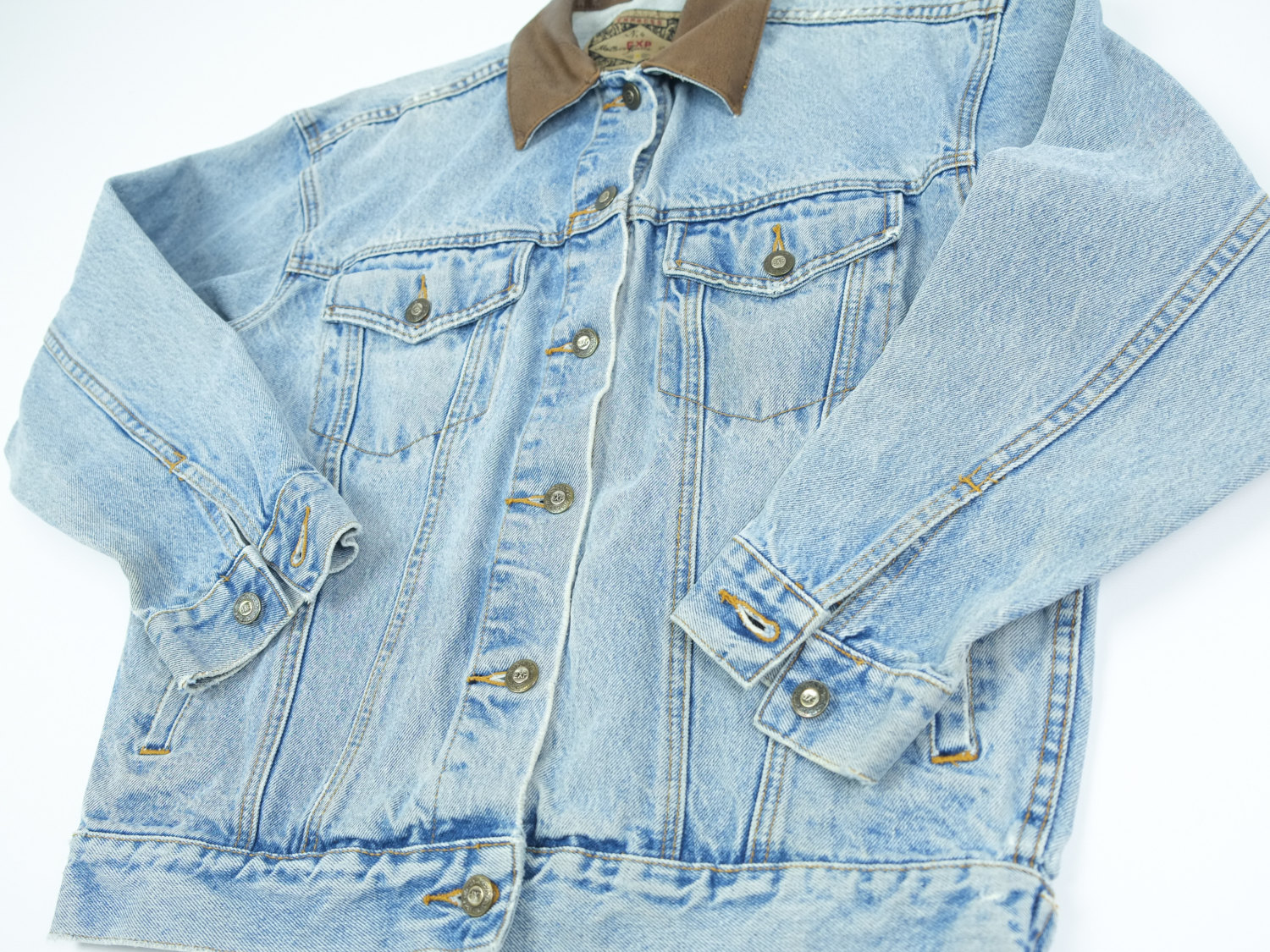 90s Jean Jacket XS to S Oversized Fit - Vintage 90s Jean Jacket With ...