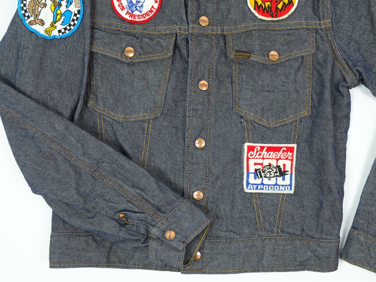 70s Jean Jacket With Patches - Vintage Roebucks Jean Jacket S - Jean ...