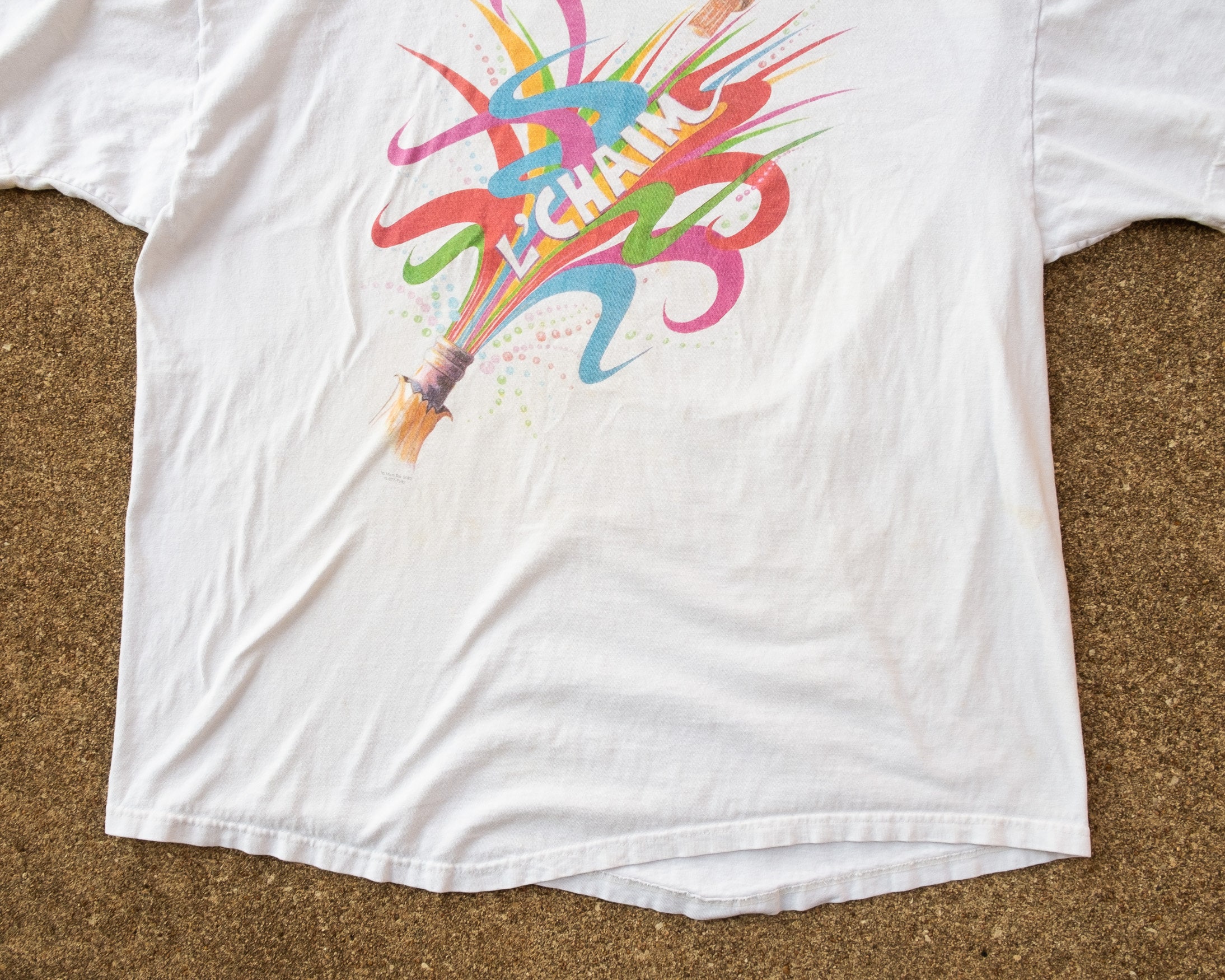 Distressed L'chaim Shirt XL - Stained - Vintage L'chaim Tshirt Extra ...