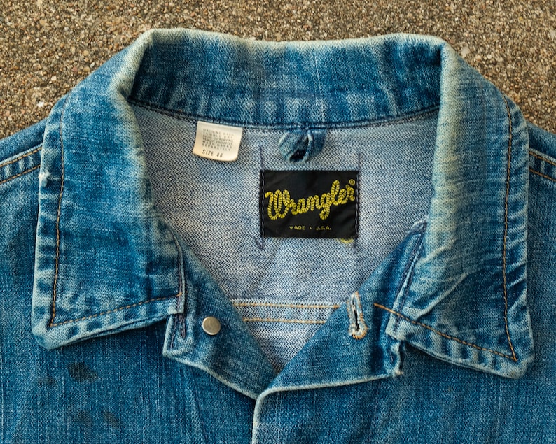 Wrangler Jean Jacket 46 - Vintage Wrangler Jean Jacket Size L - Two ...