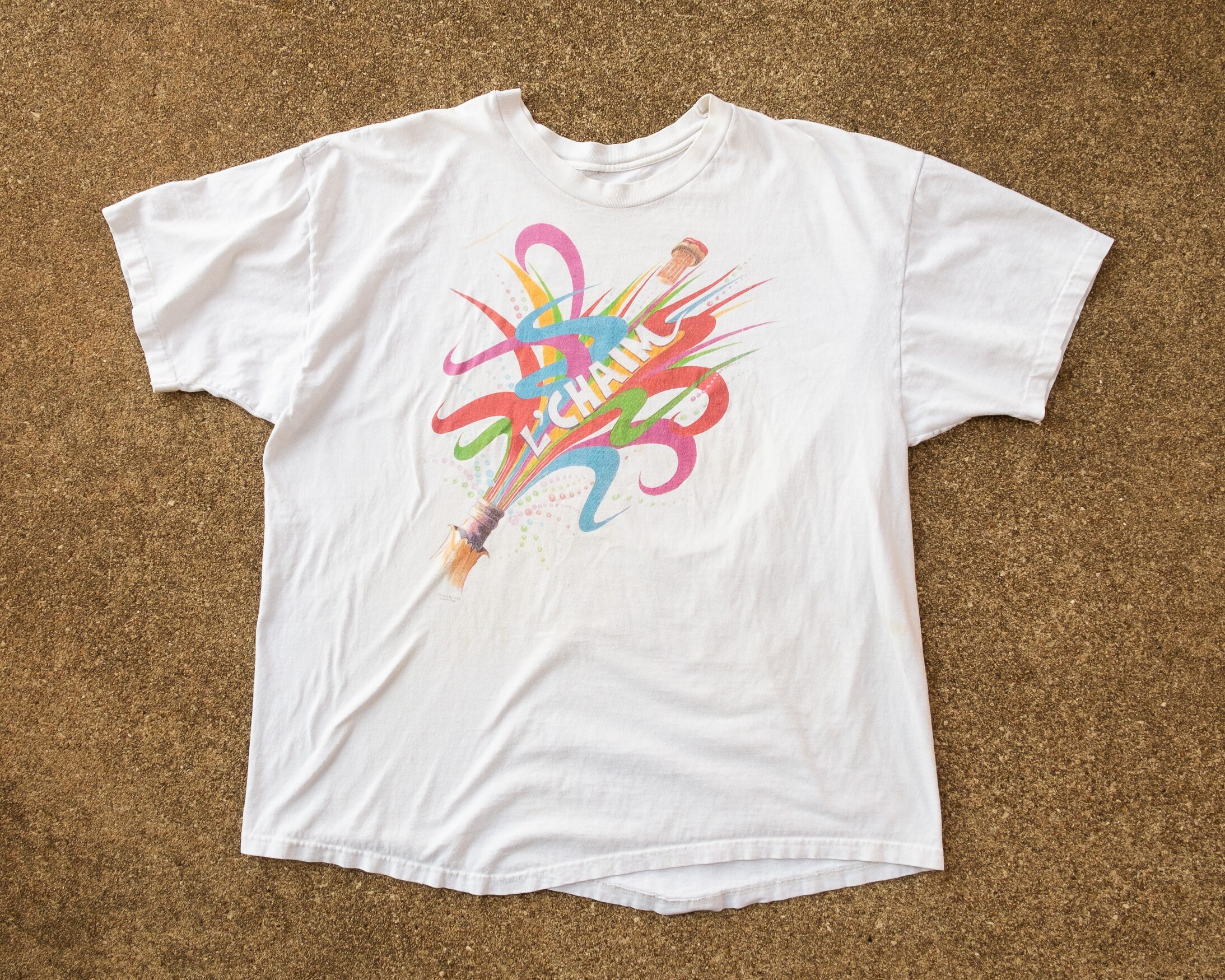 Distressed L'chaim Shirt XL - Stained - Vintage L'chaim Tshirt Extra ...