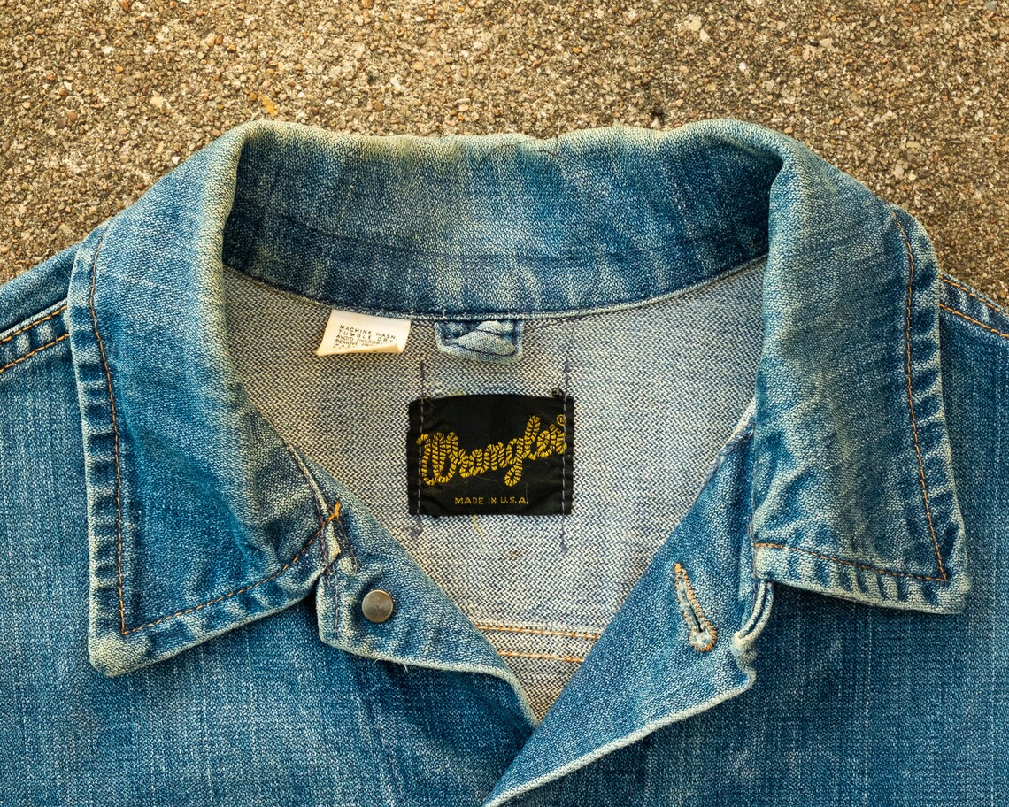 Wrangler Jean Jacket L 70s Vintage Wrangler Jean Jacket Large Vintage ...