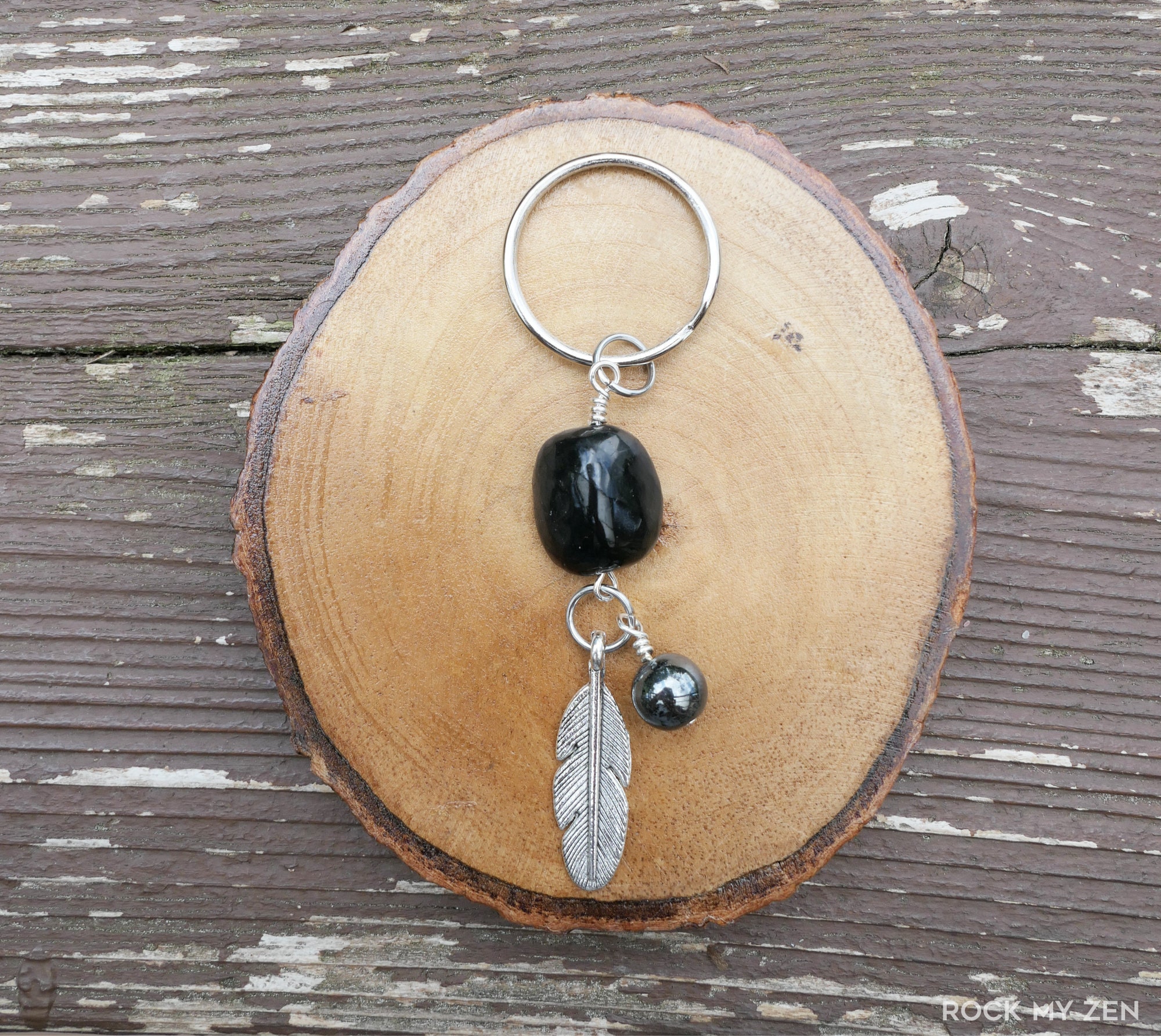 Shungite and Hematite EMF Protection Keychain by Rock My Zen - Etsy.de