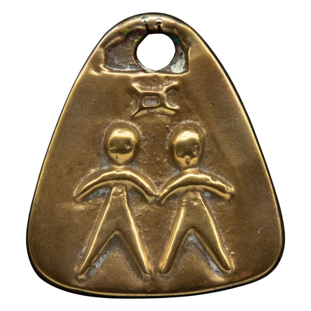 07R LARGE HEAVY BRASS Enid Collins of Texas Gemini Zodiac Horoscope ...