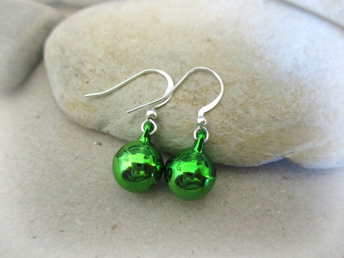 Green Jingle Bell Earrings Christmas Earrings December Ugly Sweater ...
