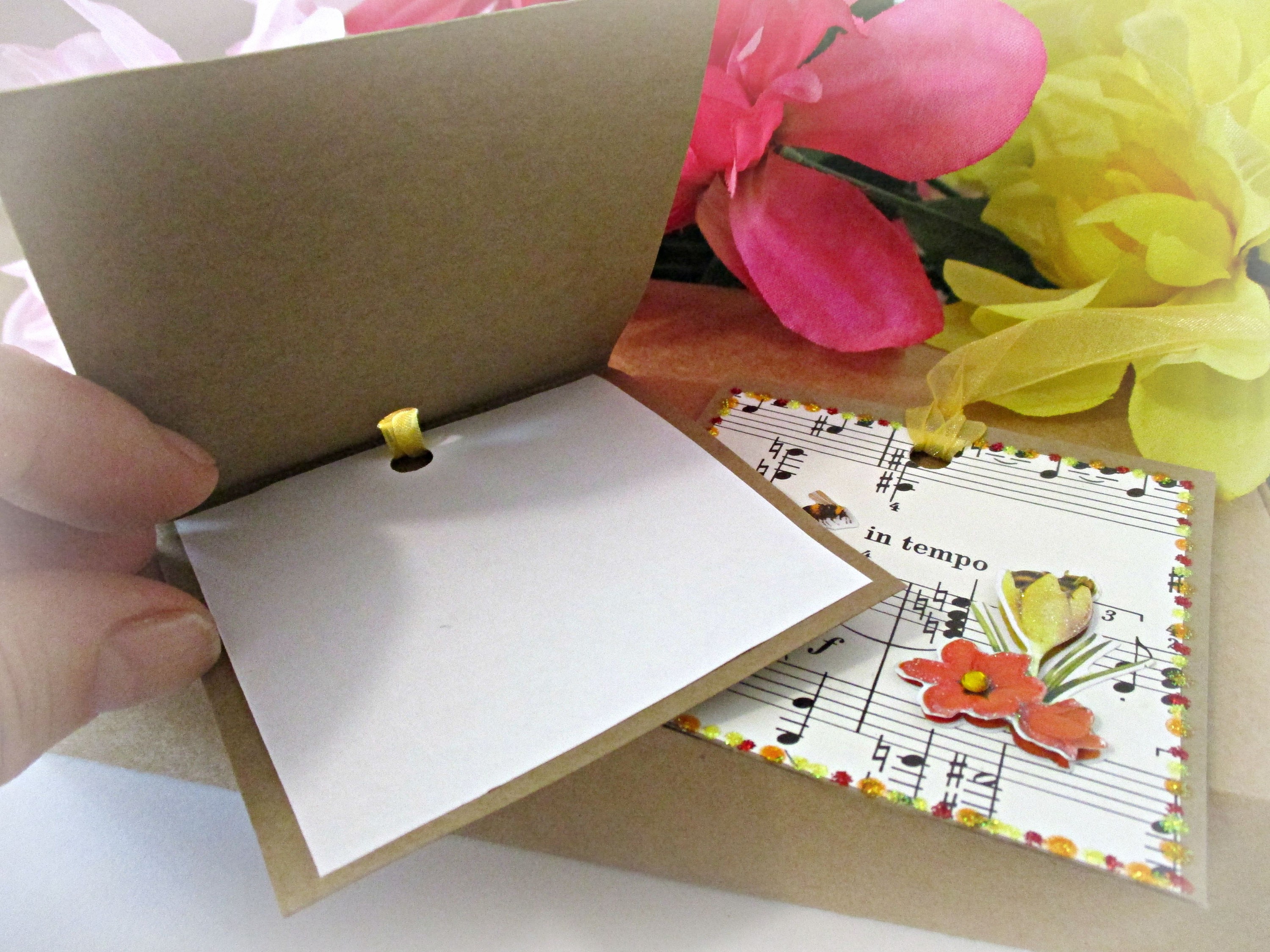 4 Note Card Gift Tags Set Handmade Gift Wrap | Etsy