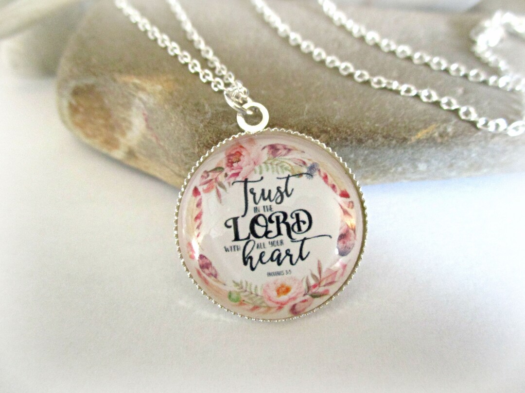 Sterling Silver Bible Verse Necklace: Floral Christian Jewelry Gift - Etsy