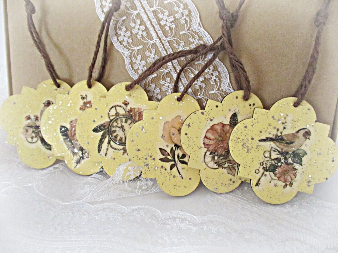 Handmade Steampunk Gift Tags: Shabby Chic Wooden Tags, Set of 6 - Etsy