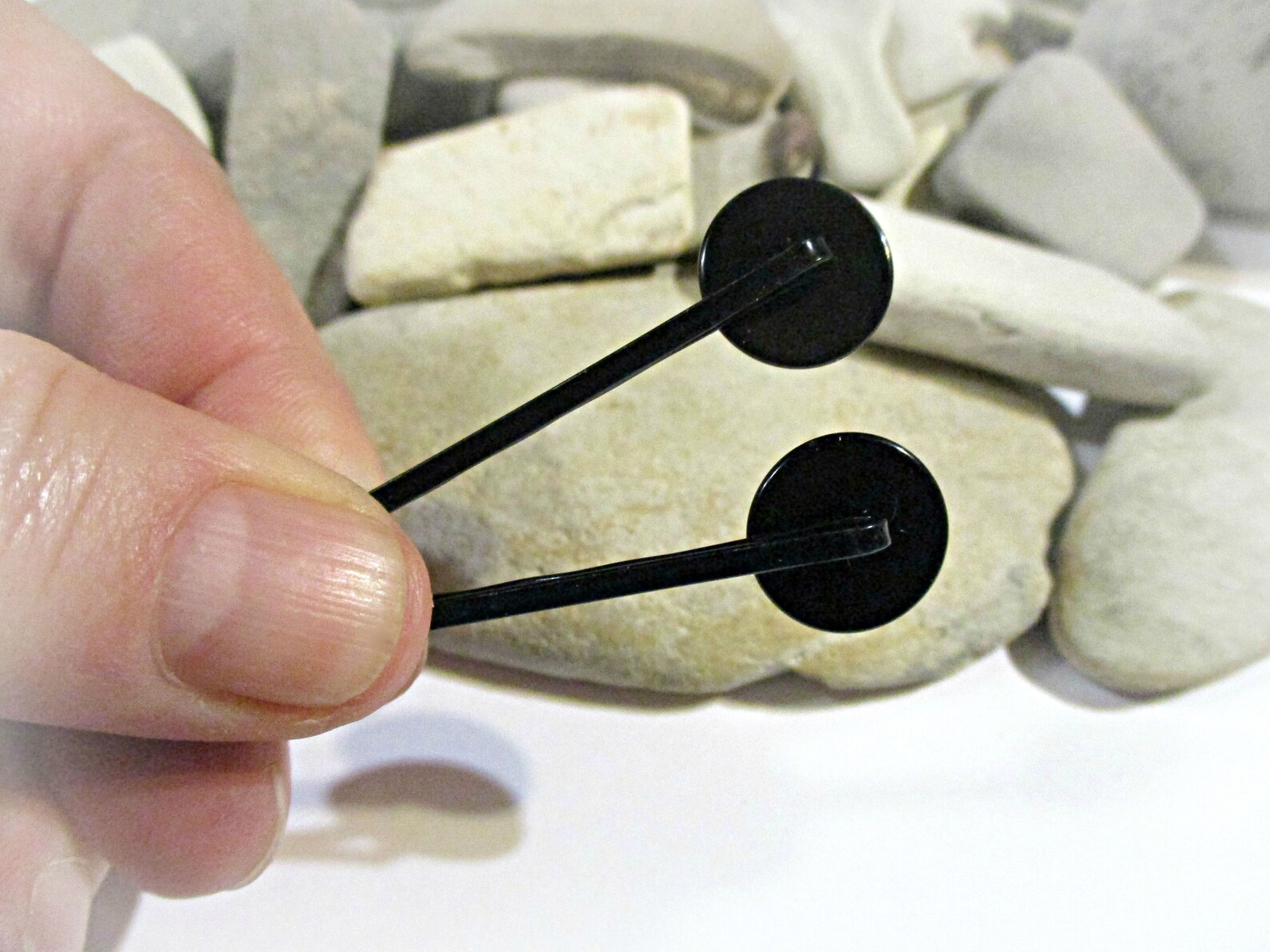 1 Pair Black Bobby Pins Set With Flowers Hair Clips Pins - Etsy