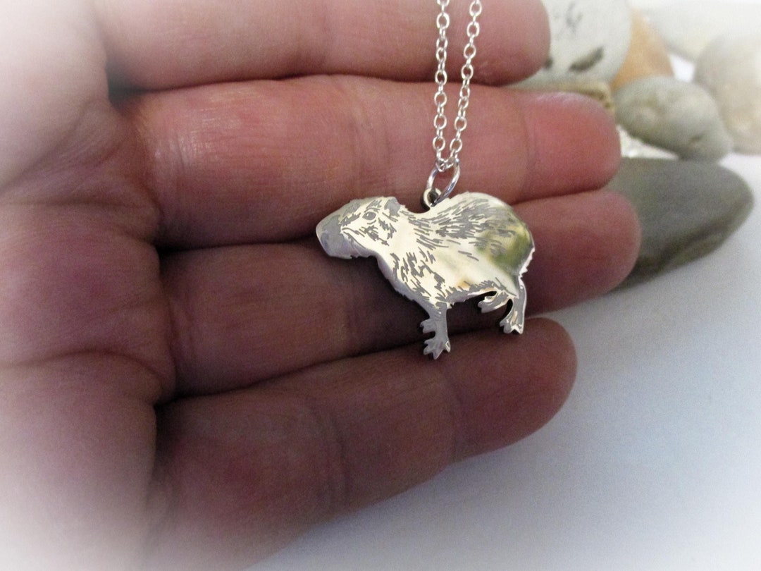 Capybara Necklace 18" Chain | Capybara Jewelry Gift for Girls and Women ...