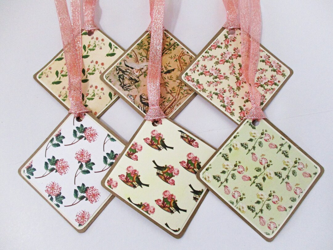 Handmade Victorian Gift Tags: Shabby Chic Floral Embellishments (set of ...