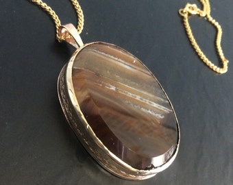Banded Agate Pendant - Etsy