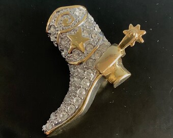Cowboy Boot Brooch - Etsy