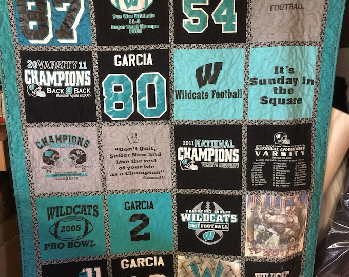 Tshirt Quilt Custom Made With Your T-shirts, T-shirt Blanket, Memory ...