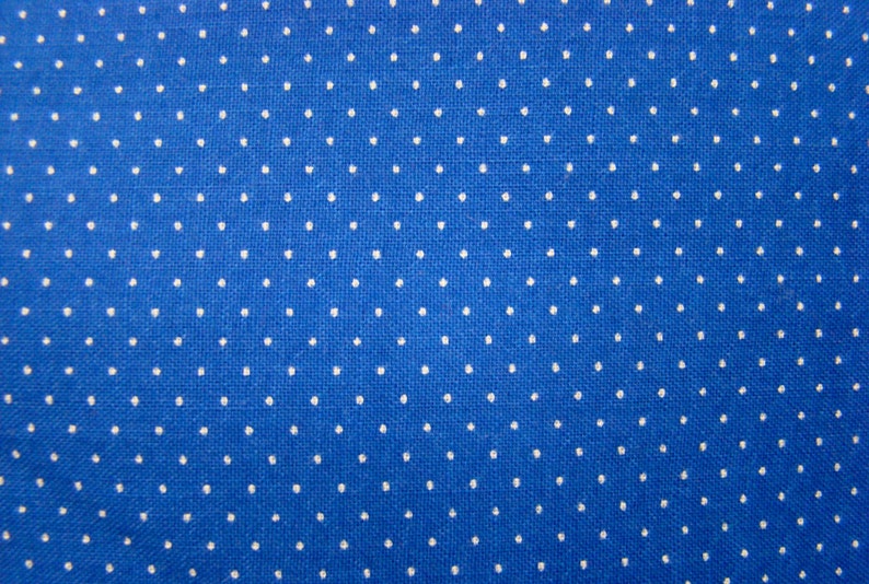 Vintage Royal Blue/white Pin Dot - Fabric by the Yard - 36 Inches X 44. ...