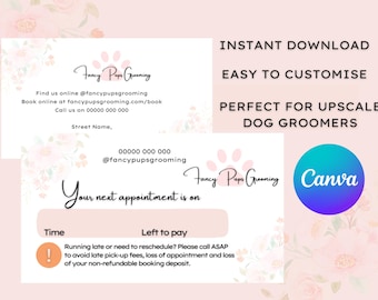 Dog Grooming Appointment Reminders With Business Card for Upscale ...