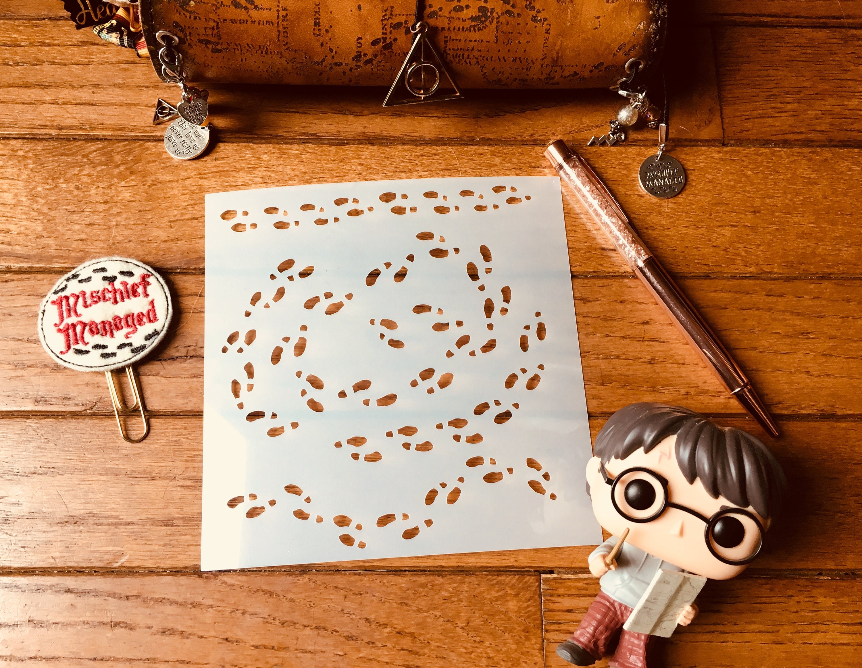 Footprints Cover Stencil-wizard Map Addition. Planner Stencil - Etsy