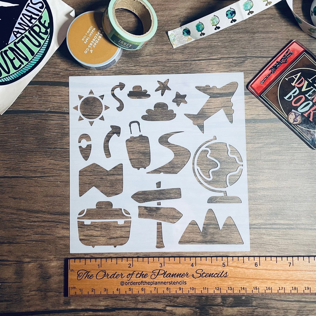 Travel Doodles Stencil /inking Cover Planner/bullet Journal/art Journal ...