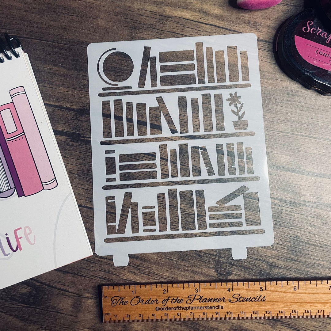 Reading Bookshelf Stencil Reading Planner Sized Lg Planner/bullet ...