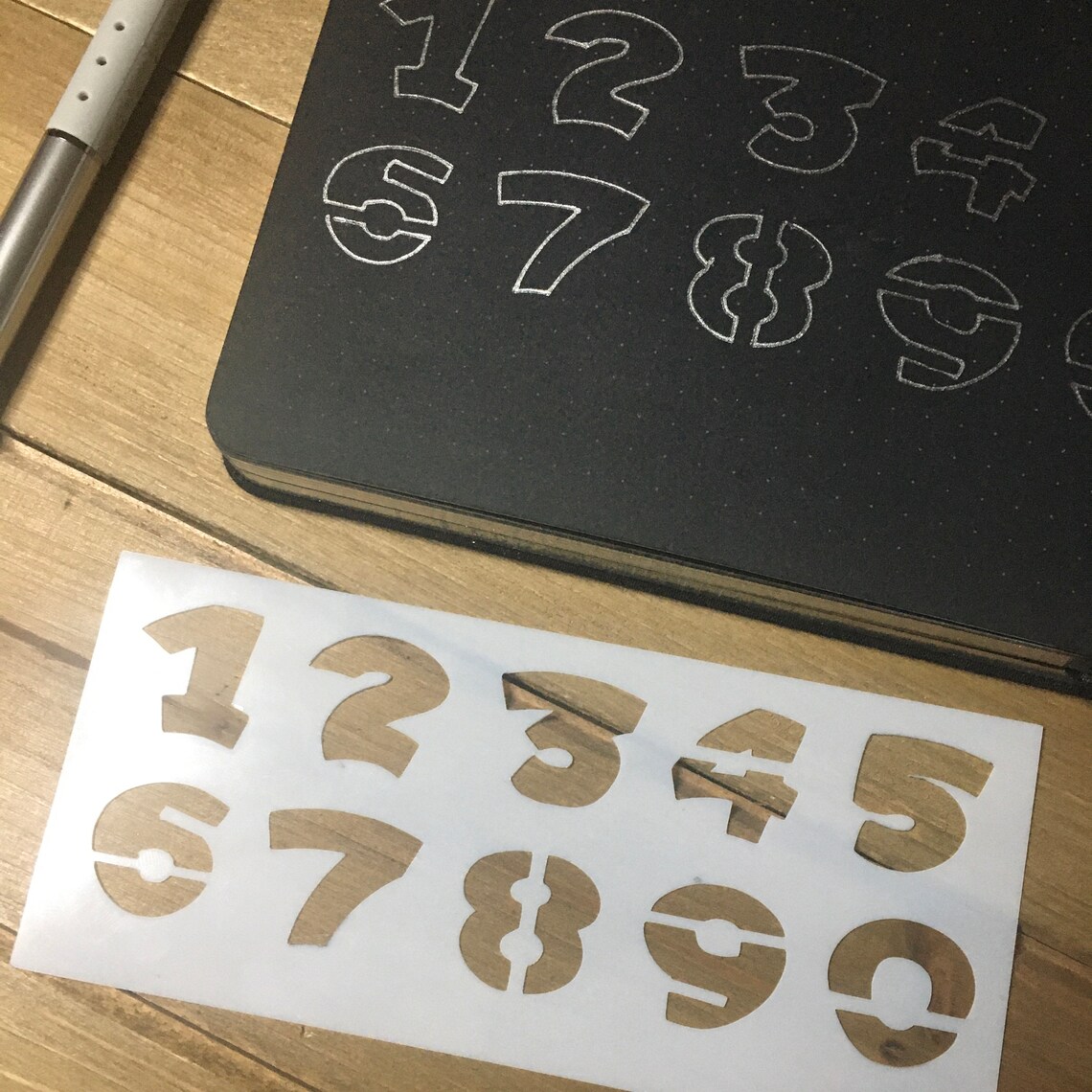 Curved Font Numbers Stencil /inking Cover Planner/bullet | Etsy