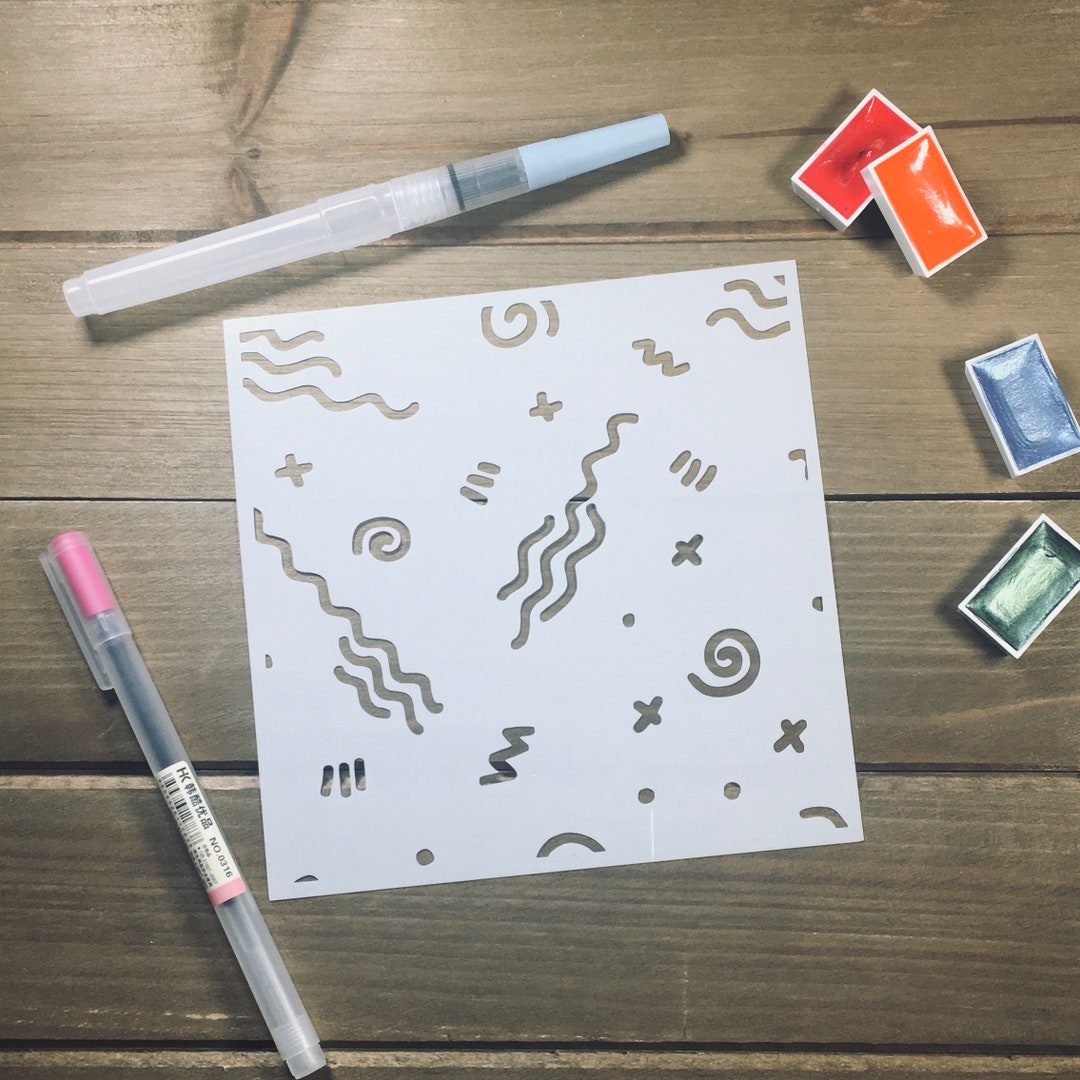 90s Pattern Stencil /inking Cover Planner/bullet Journal/art Journal ...