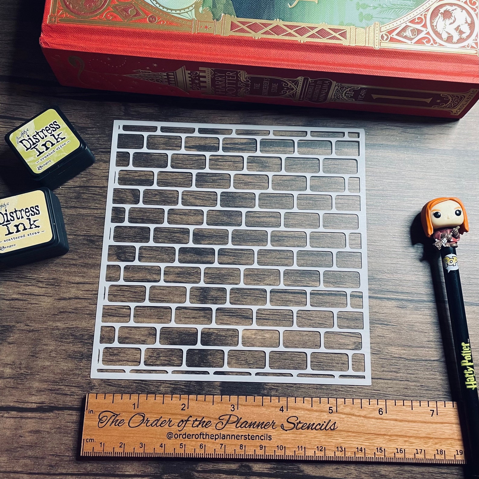 Large Brick Stencil /inking Cover Planner/bullet Journal/art - Etsy