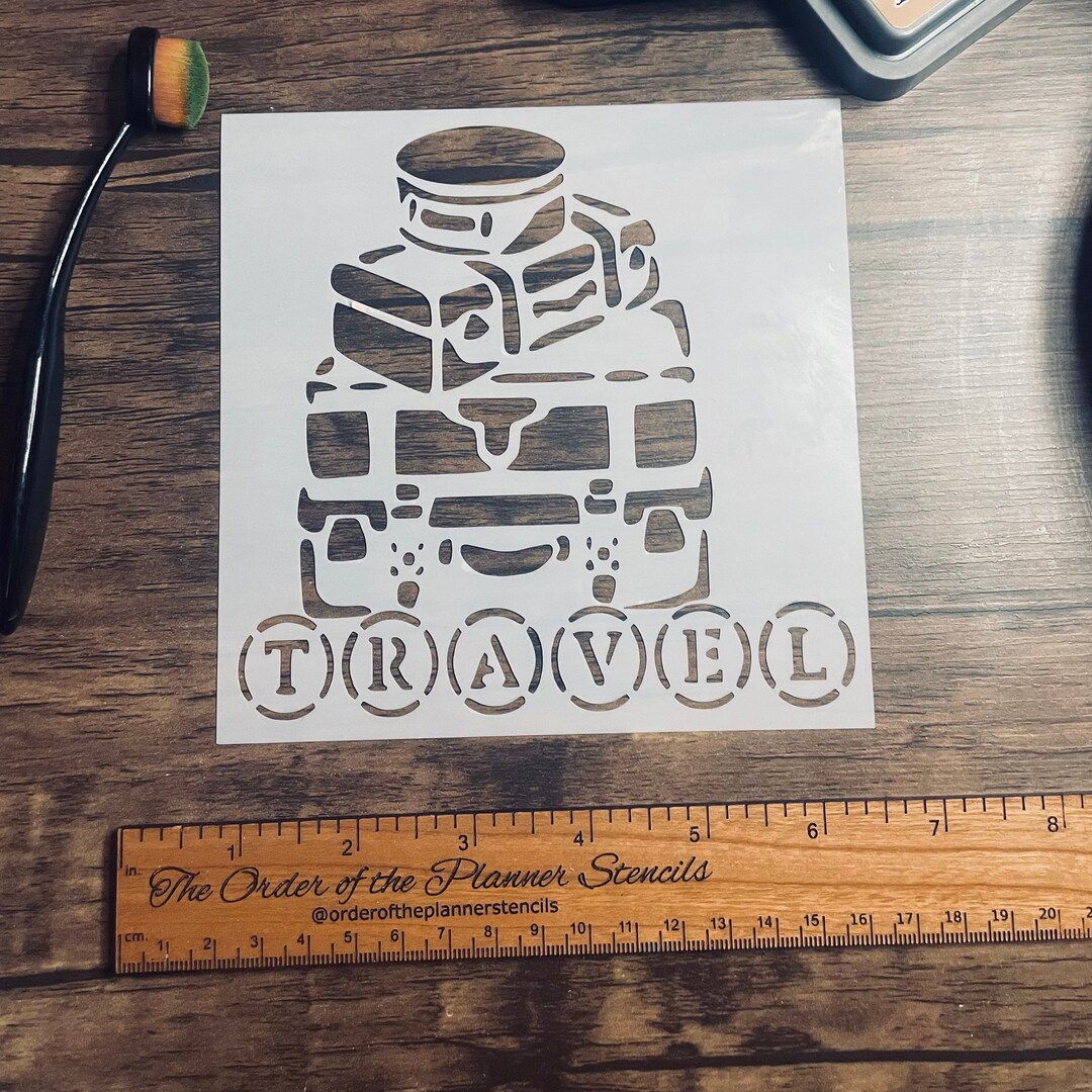 Travel Luggage Stencil: Planner, Journal, Card Making - Etsy