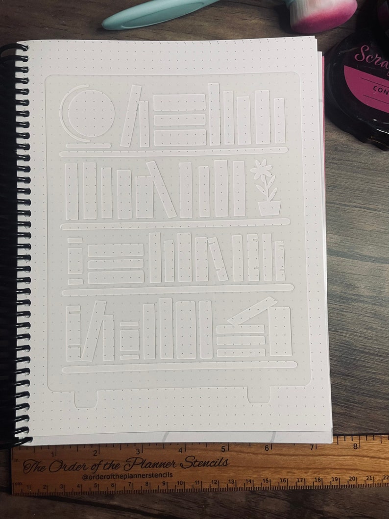 Reading Bookshelf Stencil Reading Planner Sized Lg - Etsy