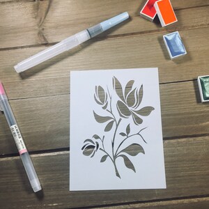 Magnolia Stencil /inking Cover Planner/bullet Journal/art | Etsy
