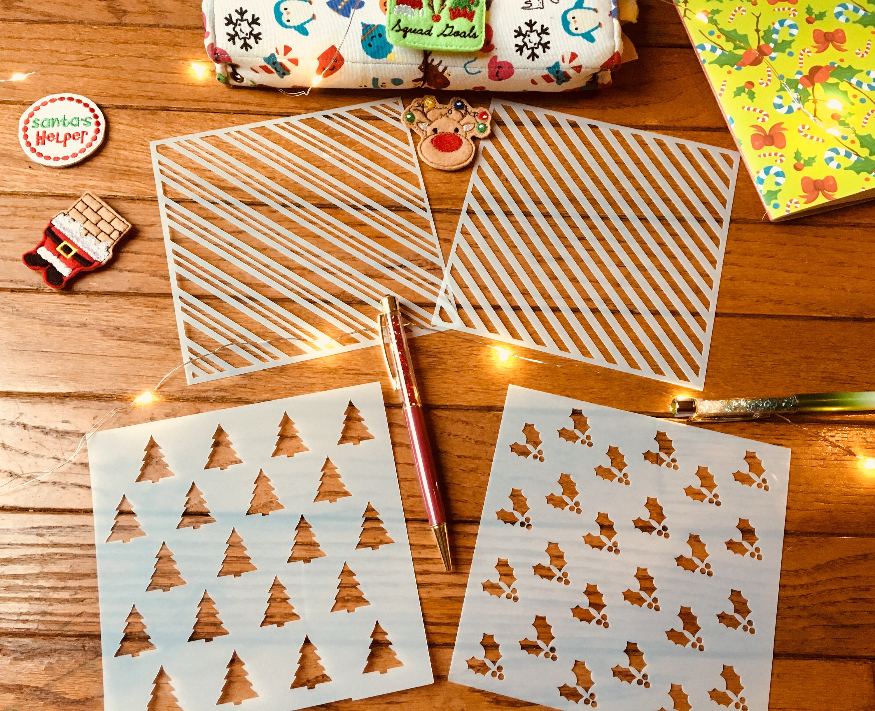 Candy Cane Stripes Stencil-Planner Stencil Art Journal | Etsy