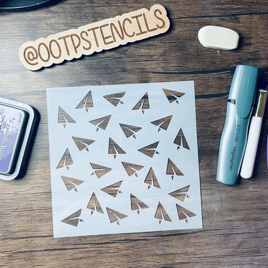 Paper Airplane Pattern Stencil Planner/bullet Journal/art Journal ...