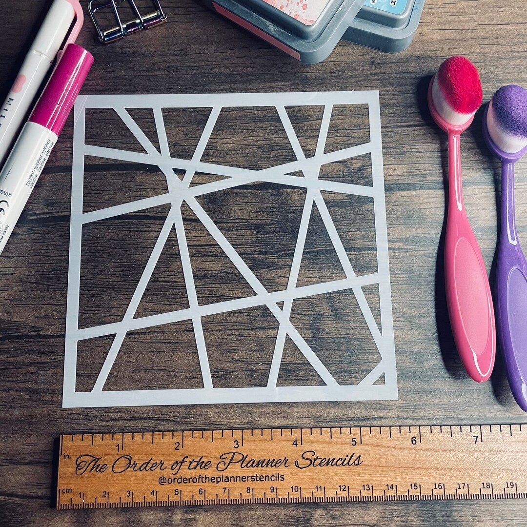 Shattered 2.0 Large Pattern Stencil Planner/bullet Journal/art Journal ...