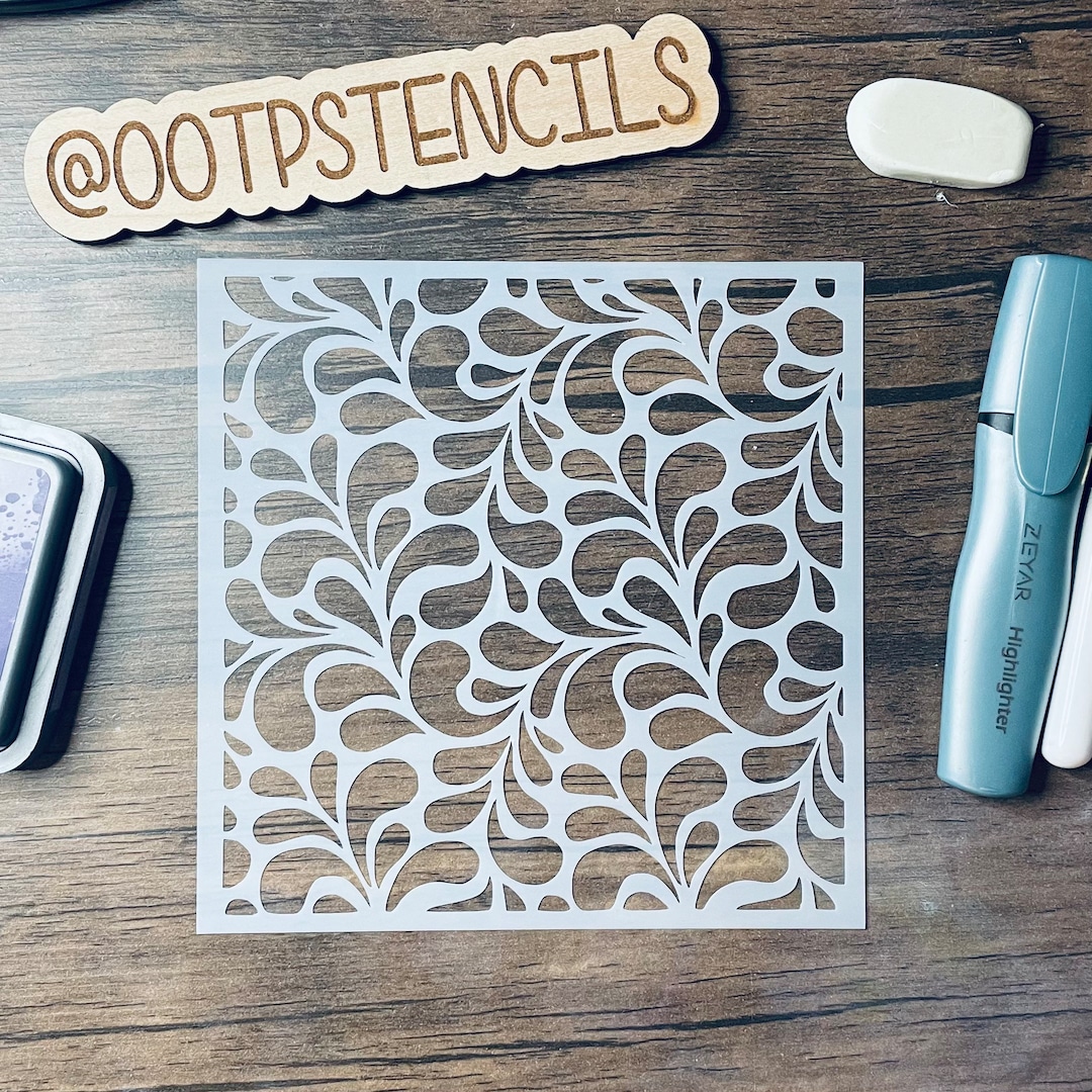 Splash Pattern Stencil: Flexible Craft Stencil - 5.75" Square - Etsy