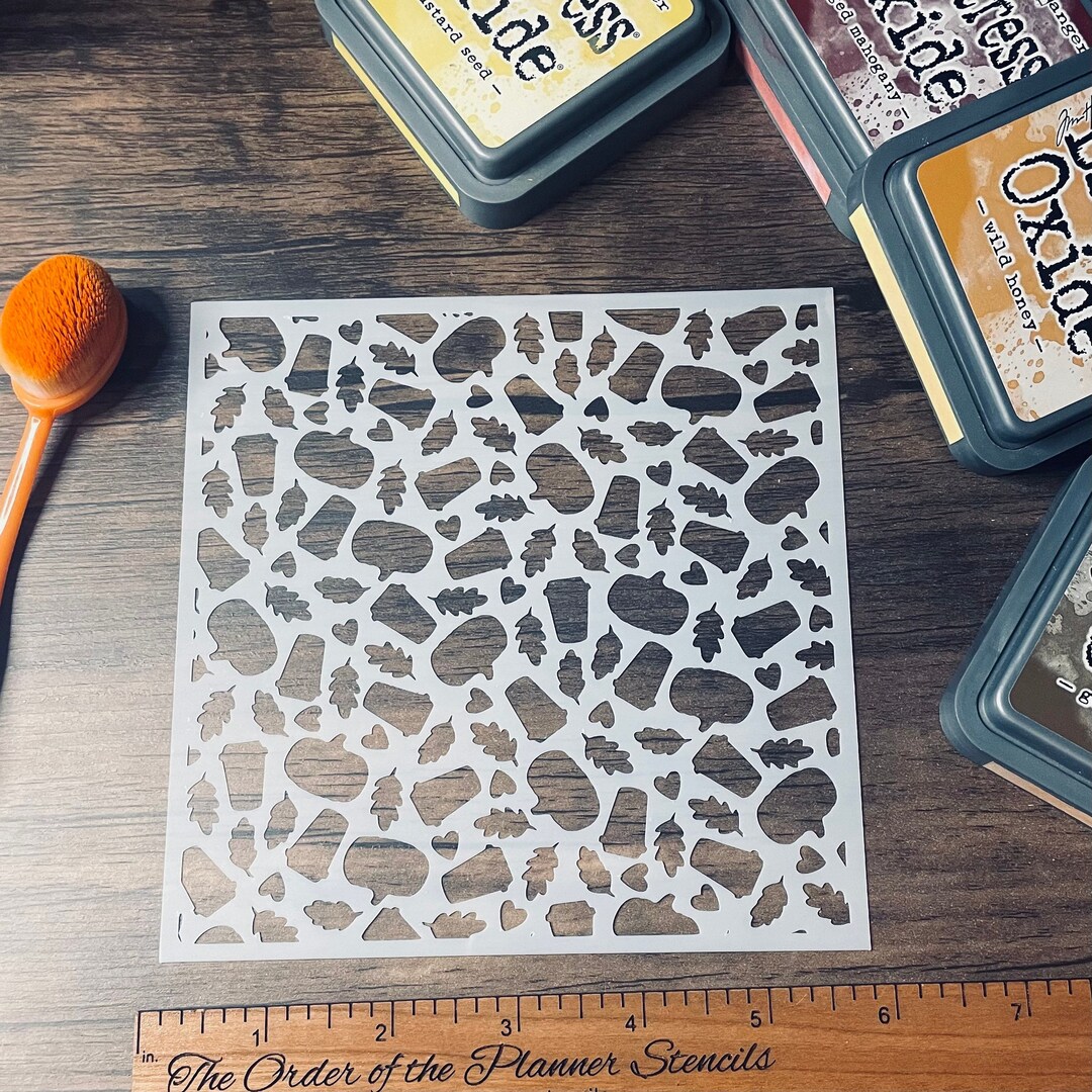 Pumpkin Spice Fall Pattern Stencil Planner/bullet Journal/art Journal ...