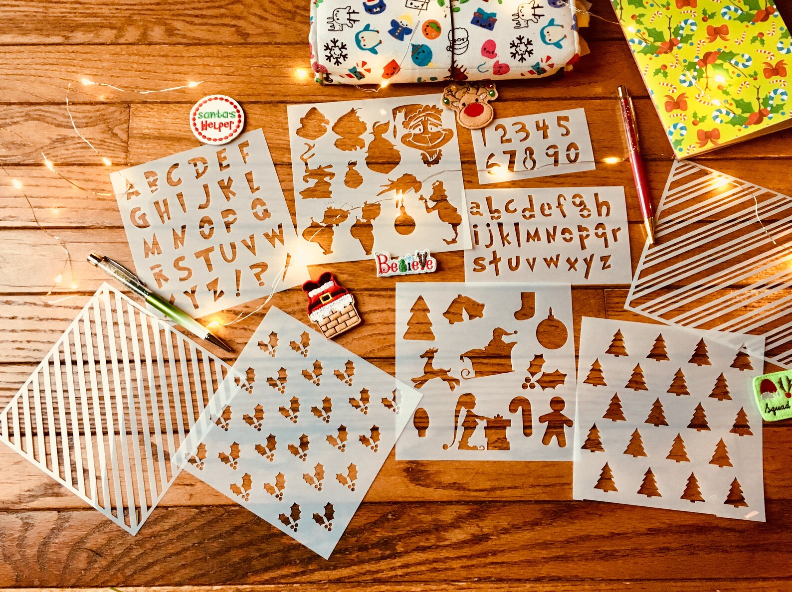 Candy Cane Stripes Stencil-planner Stencil Art Journal - Etsy