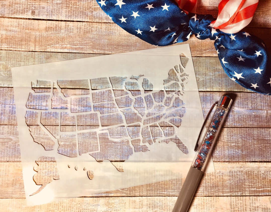 USA Map Stencil - Etsy