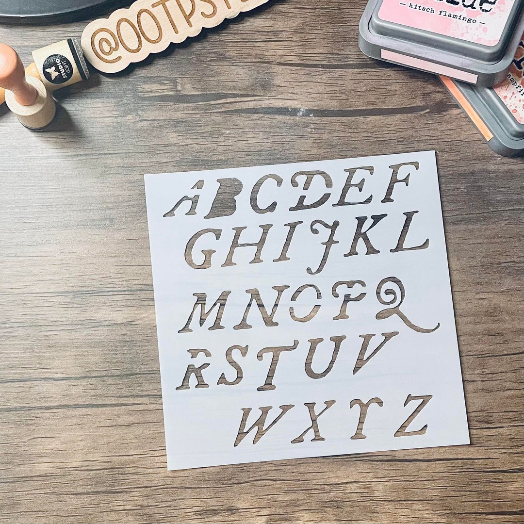 Folky Font Stencil Upper Case -small and Large Available - Etsy